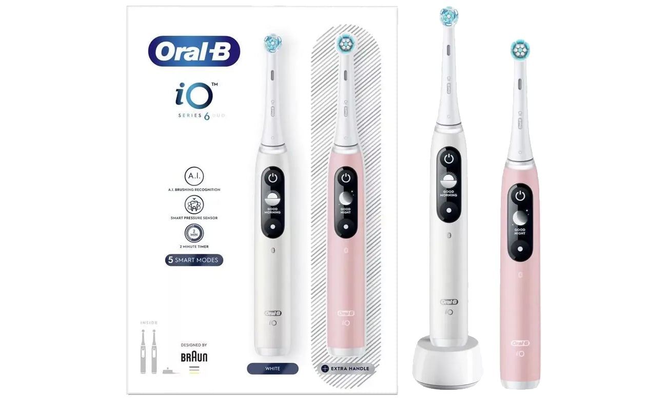 Oral-B Zestaw iO Series 6 Biały+Różowy - Szczoteczki elektryczne - Sklep internetowy - al.to
