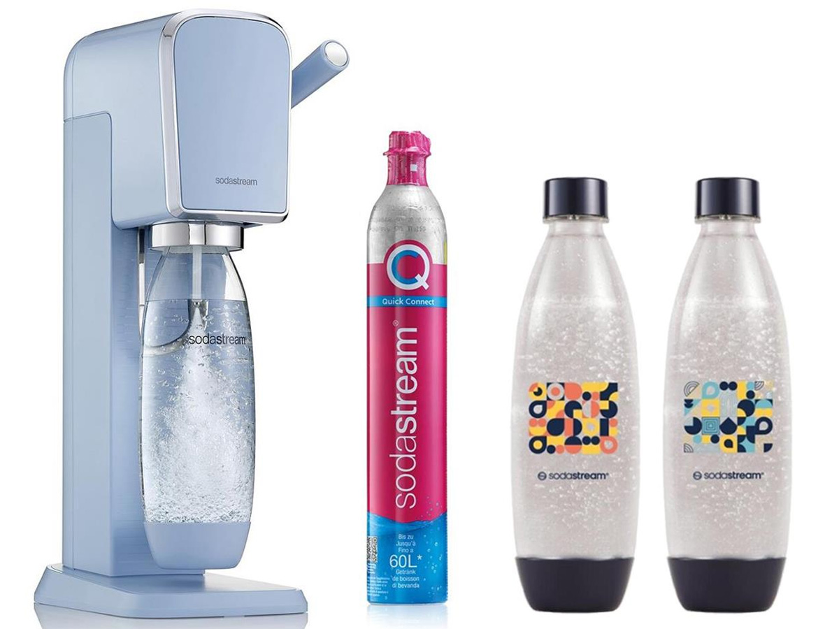 SodaStream ART MISTY BLUE + 2x BUTELKA FUSE 1L Bubble Mosaic ...