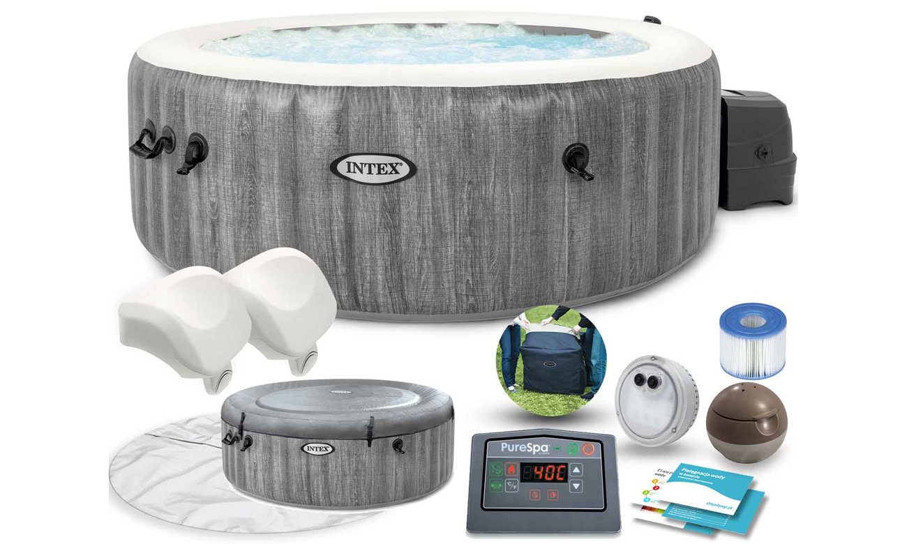 INTEX Dmuchane Jacuzzi Pure SPA Greywood Deluxe - Baseny ogrodowe ...