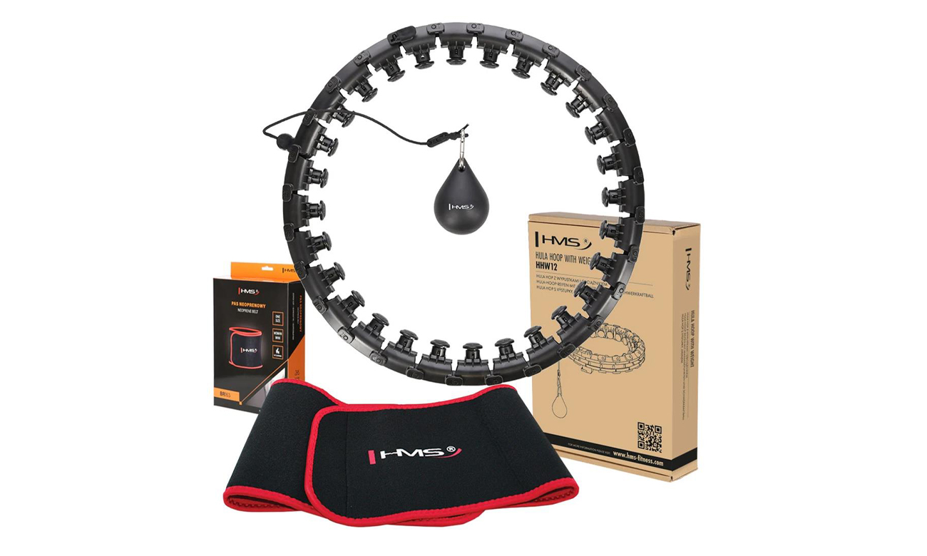 HMS Hula Hop plus size HHW12 czarny + pas BR163 czerwony - Sklep internetowy - al.to