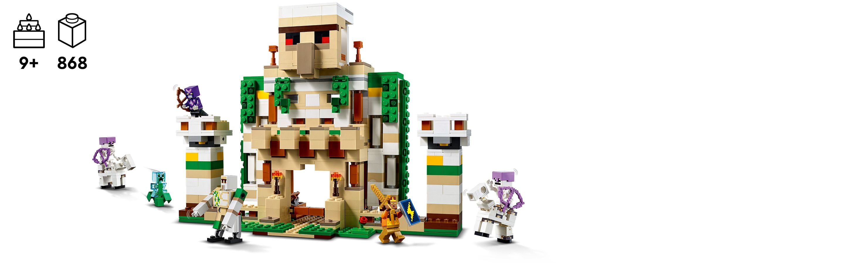 LEGO Minecraft 21250 Forteca żelaznego golema - Klocki LEGO ...
