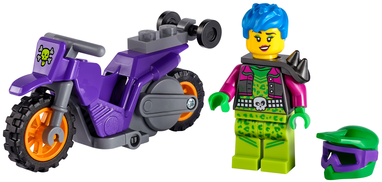 LEGO City 60296 Wheelie na motocyklu kaskaderskim - Klocki LEGO ...