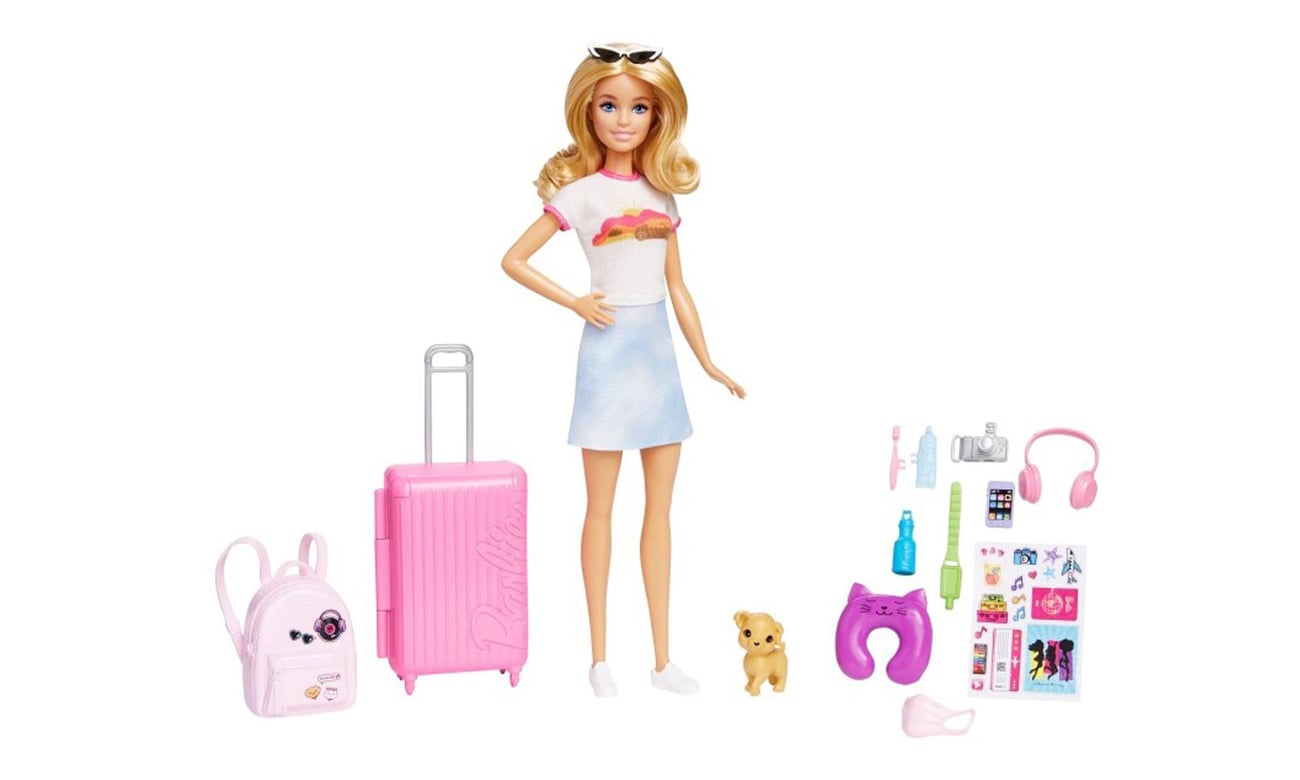 Barbie Zestaw prezentowy Barbie w podróży Samolot + Lalka - Lalki i ...
