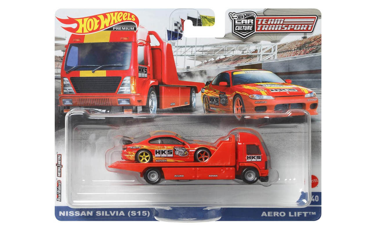 Hot Wheels Premium Team Transport Nissan Silvia + Areo Lift - Pojazdy ...