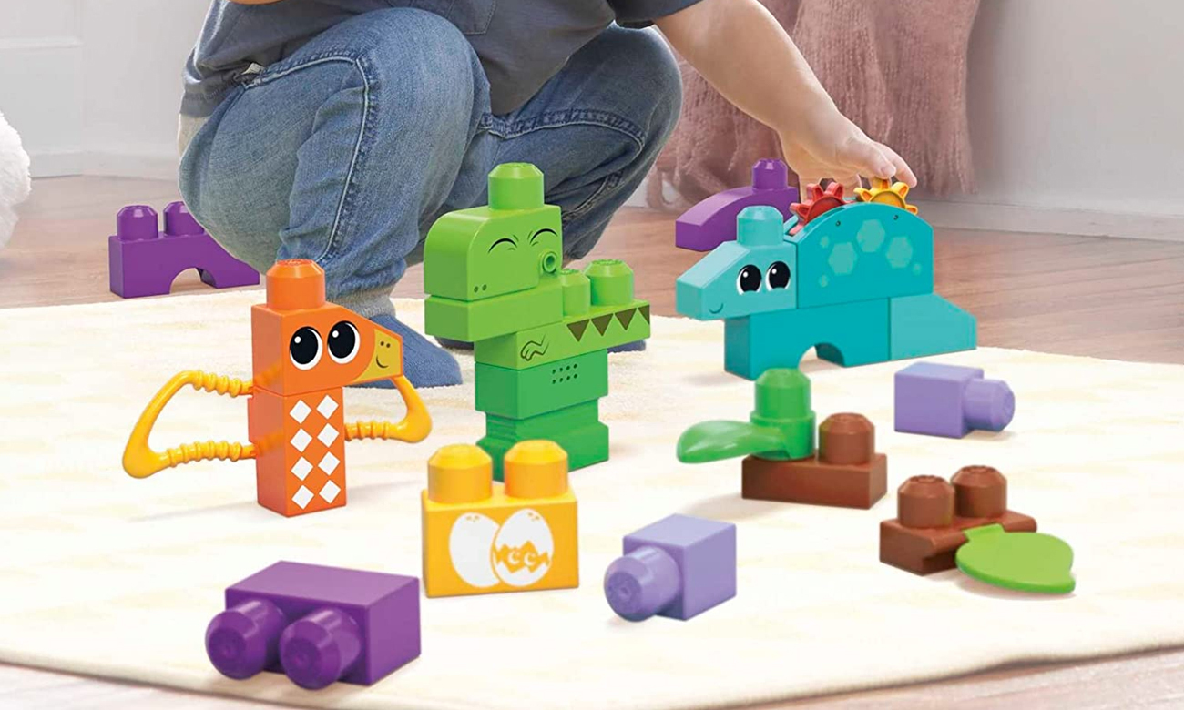Mega Bloks Zestaw prezentowy Torba 60 klocków + Aktywizujące dinozaury ...