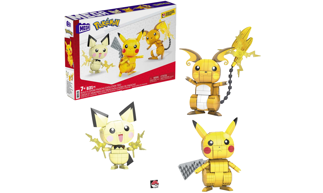 Mega Bloks Mega Construx Pokemon Pikachu Trio Ewolucja 3-pak - Klocki ...